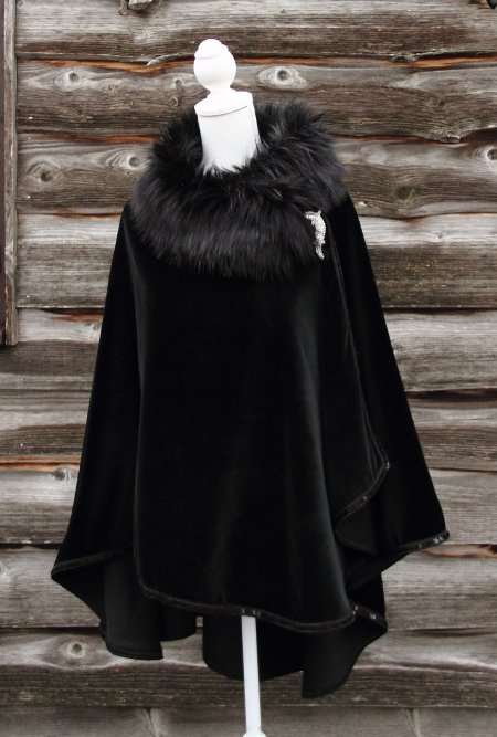 Harriet Hoot Vintage Black Velvet Cape