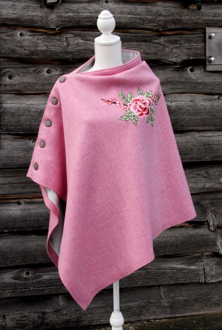 Harriet Hoot Harris Tweed Pink Rose Cape